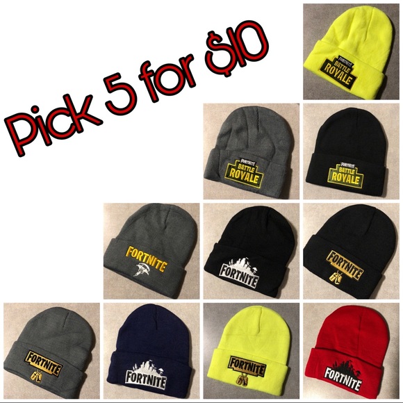 Accessories | Pick 5 Fortnite Beanie Hats Bundle Lot New | Poshmark